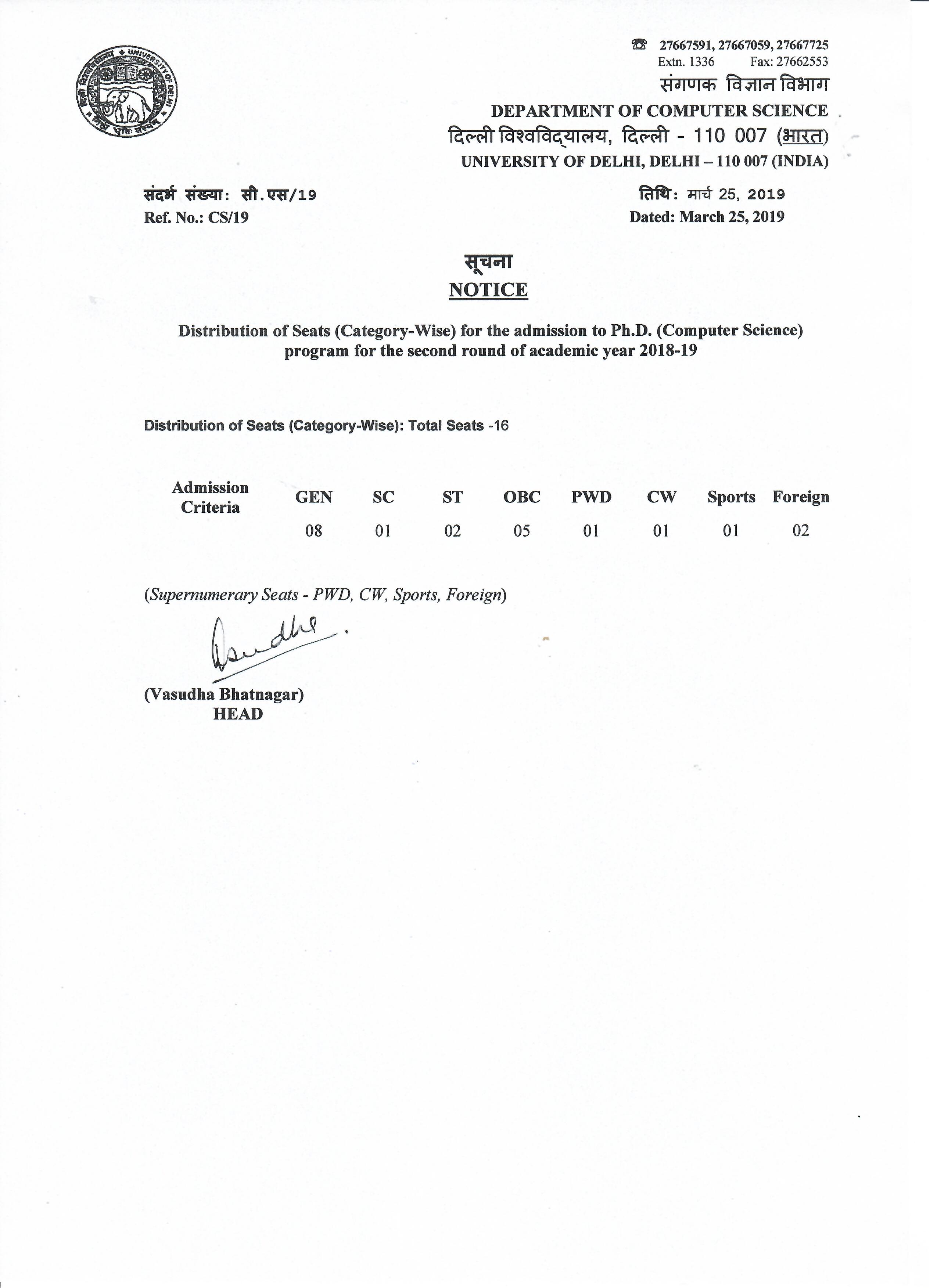 Ph.D. Computer Science - University of Delhi