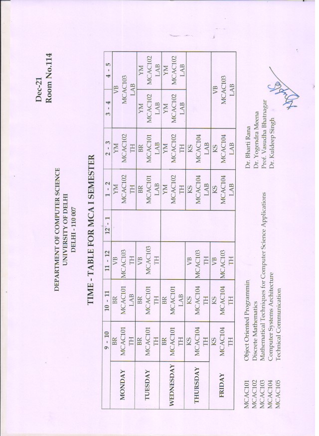 Notice Board - Department of Computer Science - University of Delhi