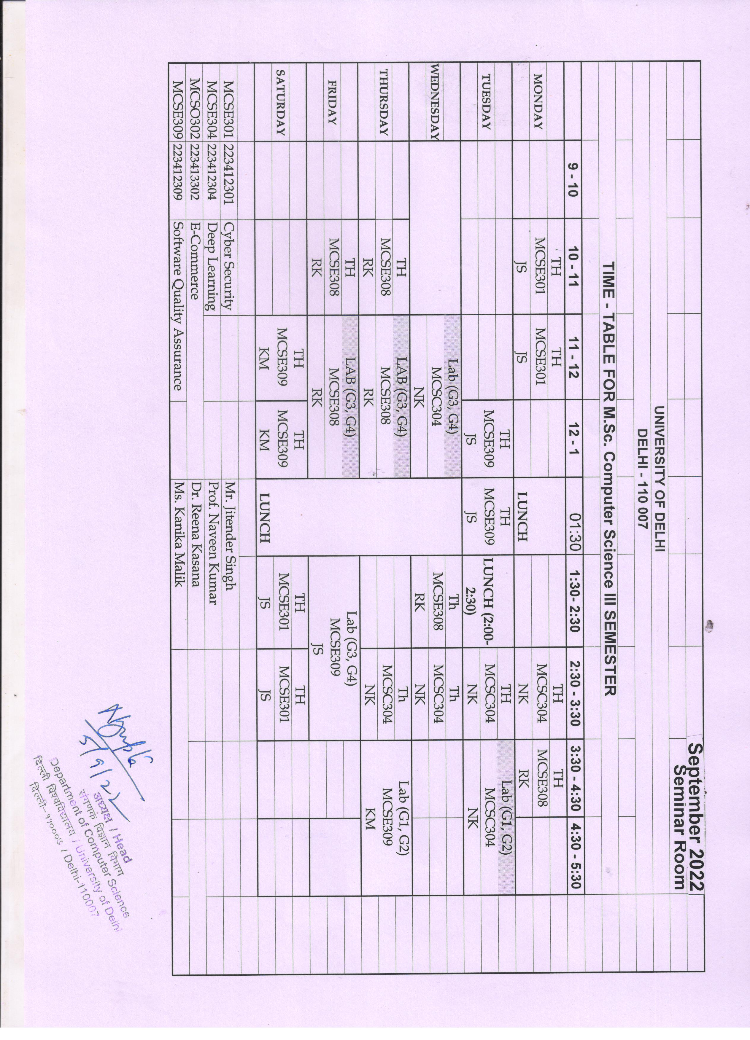 Notice Board - Department of Computer Science - University of Delhi